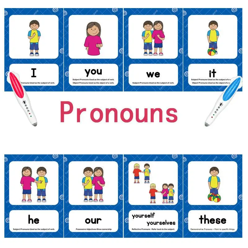 23Pcs-lot-Pronouns-English-Rule-Cards-Toy-Kindergarten-School-Early ...