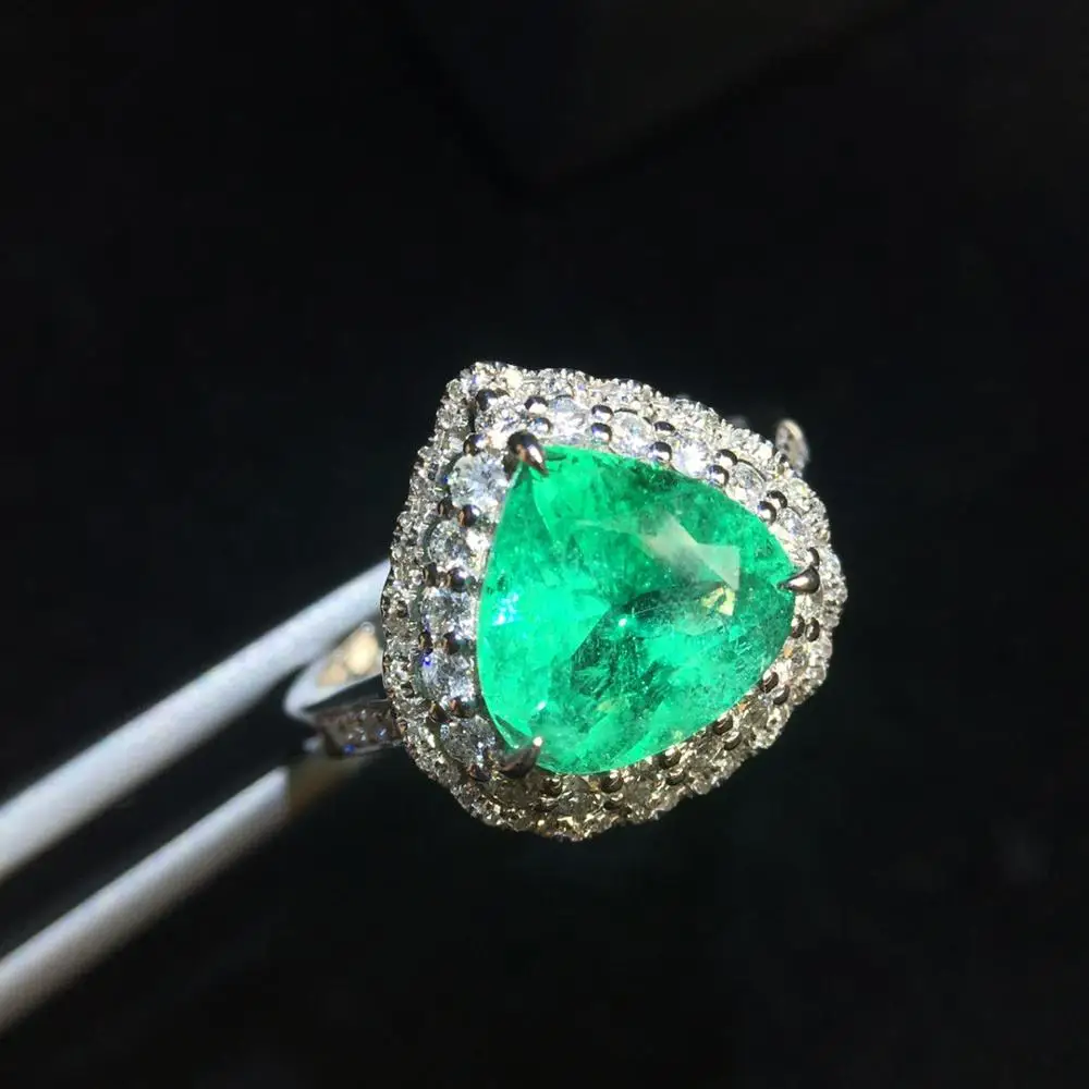 Emerald Ring 2.98ct Fine Jewelry Real Pure 18 K Gold 100% Natural ...