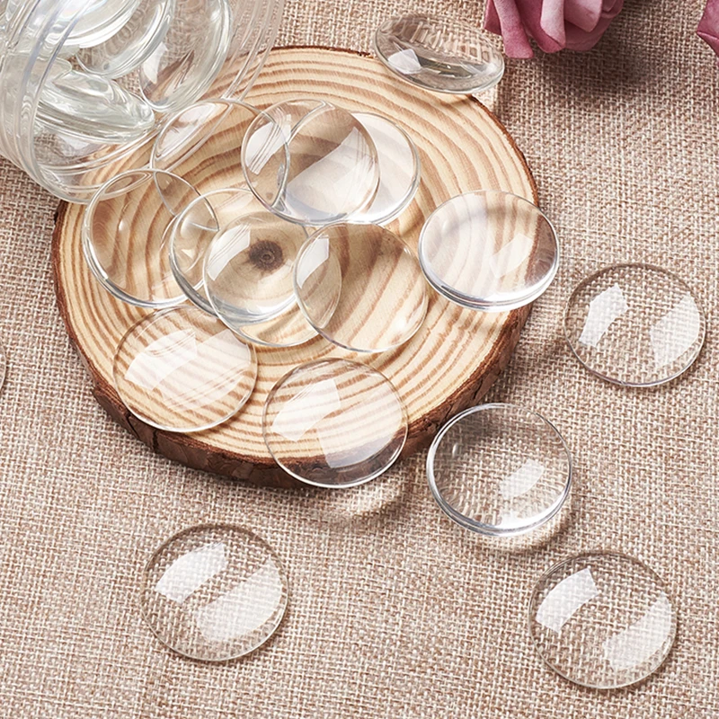 200pc 8mm 12mm 16mm 18mm 20mm Half Round Flat Back Crystal Clear Glass ...