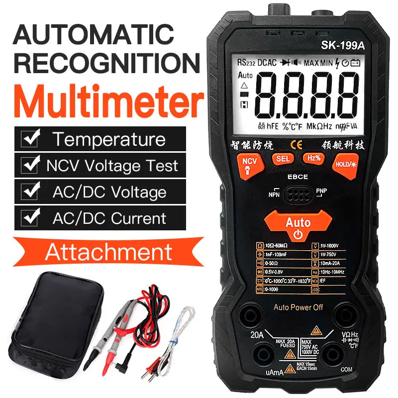 Taihom Automatic Digital Multi-meter Smart Auto Range Capacitor Tester ...