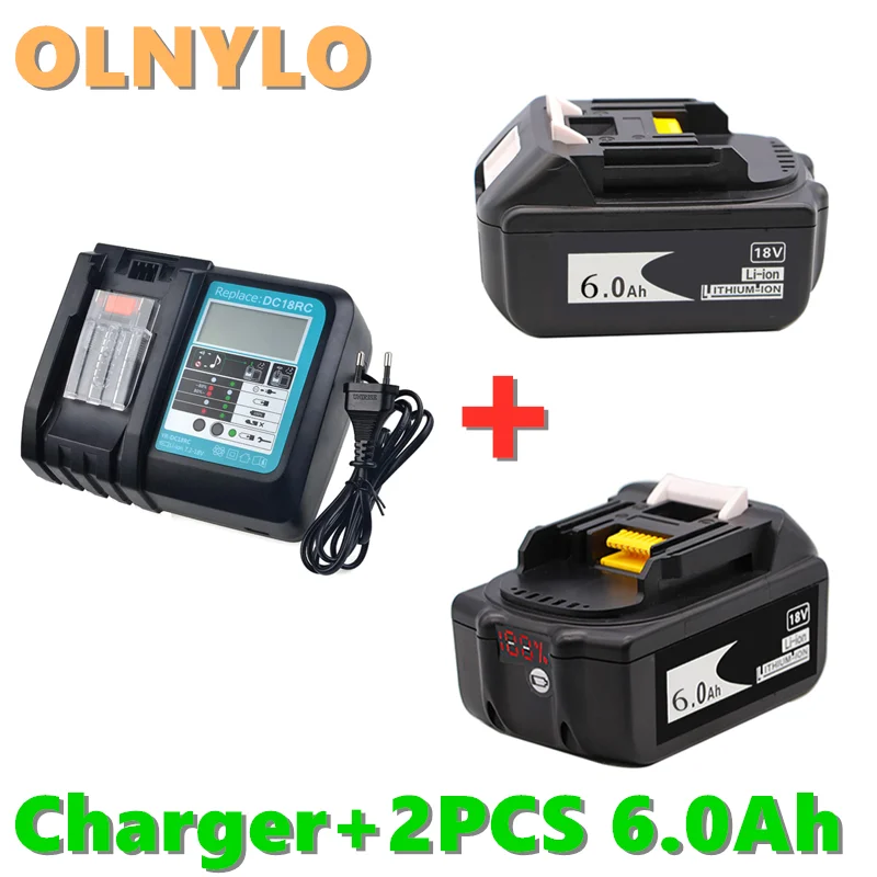 Original BL1860 Rechargeable Battery 18 V 6000mAh Lithium ion for Makita 18v Battery BL1840 ...