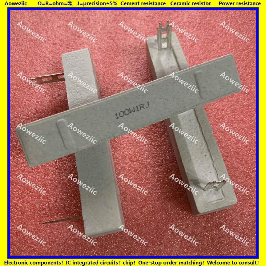 (2pcs/lot) 100W 1 ohm +/- 5% Horizontal cement resistor 100W 1RJ 100W1R ...