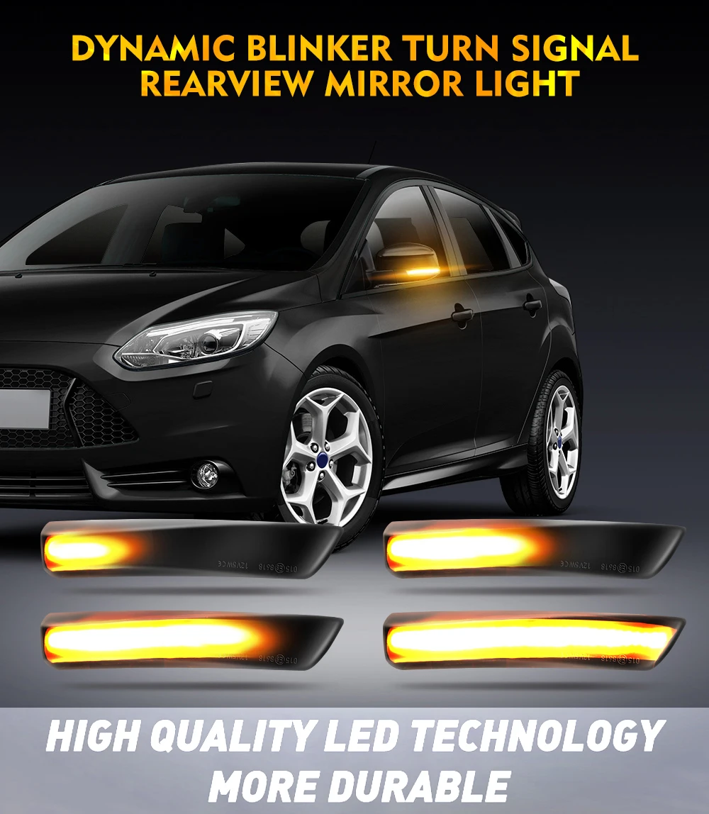 Dynamic Turn Signal Light Blinker Repeater Light LED Side Wing Rearview ...
