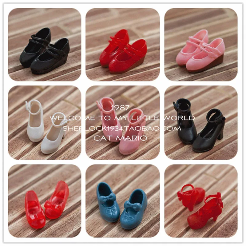 1Pairs Blyth Shoes Doll Flip flop/High heel/Flat/Canvas Doll Shoes for ...