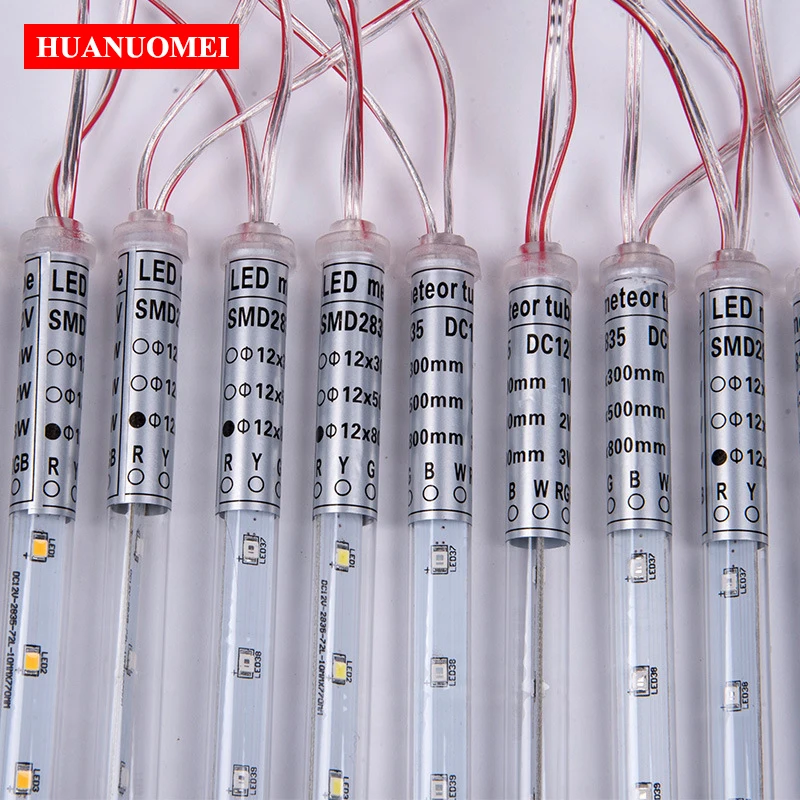 Dc9v 80cm Led Meteor Lights Outdoor Street Tree Garden Decoration Landscape Tube Red Green Blue ...