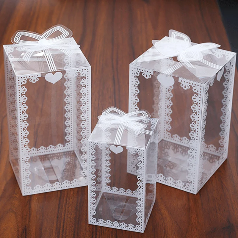 Wholesale 10/50pcs New Clear Pvc Box Packing Wedding/christmas Favor ...
