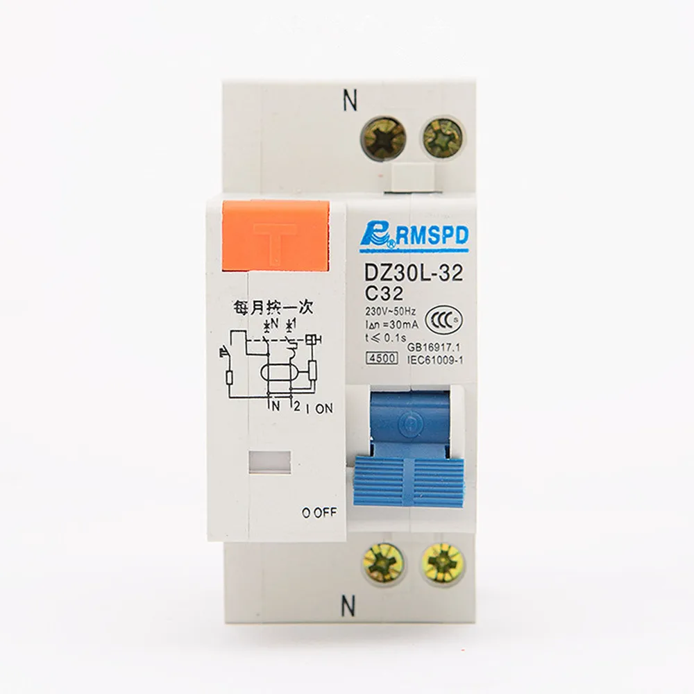 DZ30LE TPNL DPNL 230V 1P+N Residual current Circuit breaker with 10A ...