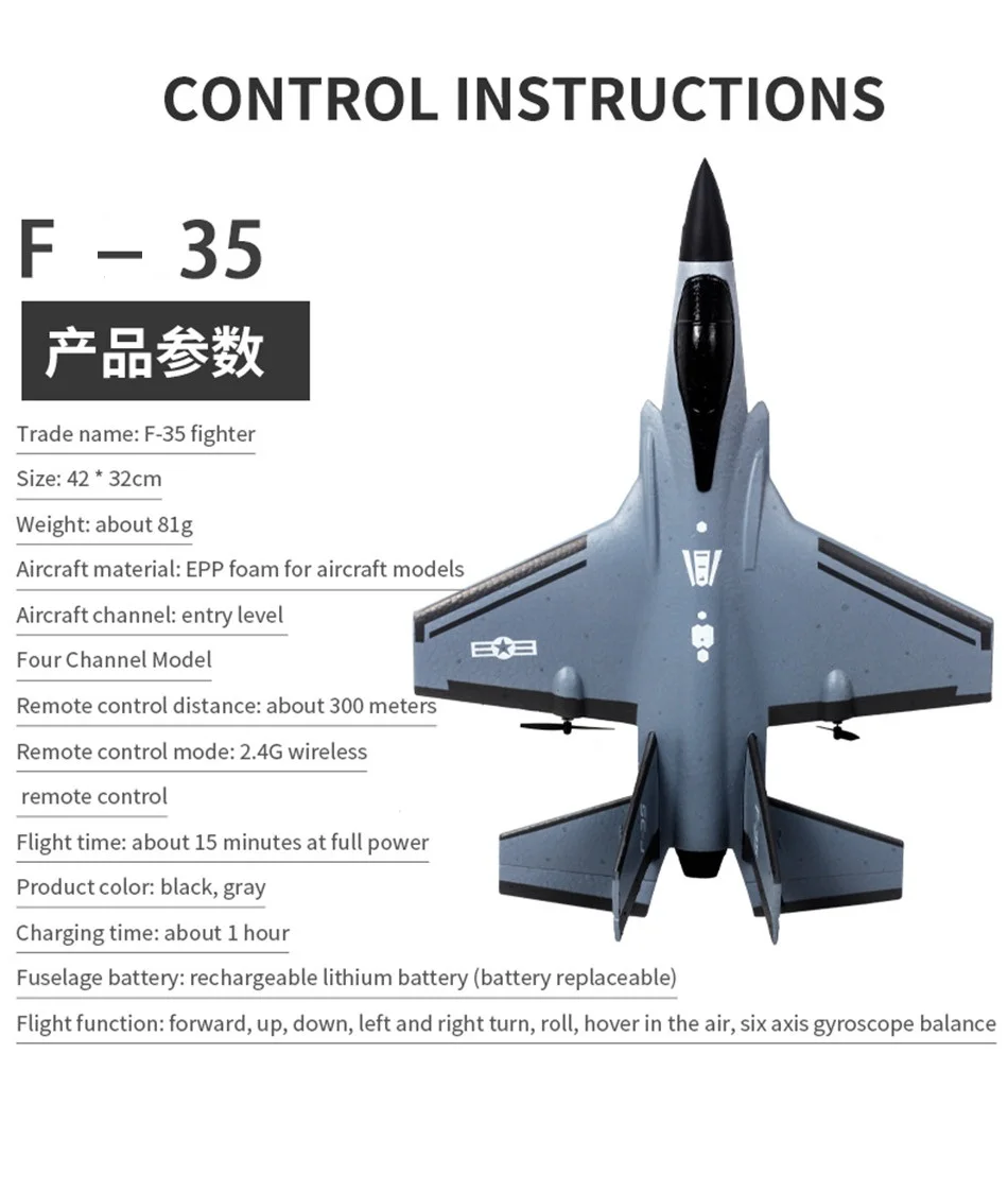 NEW Rc Plane F35 F22 Fighter - 2.4G 4CH EPP RC Airplane Wingspan Remot – RCDrone