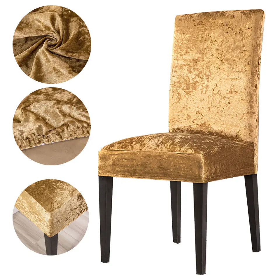 2021 New Style Velvet Fabric Chair Cover Universal Size Stretch ...