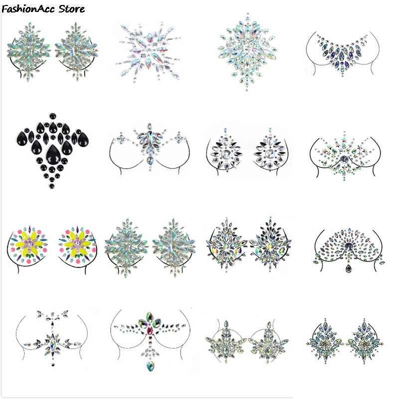 Nipple-Cover-Crystal-Bra-Stickers-Adhesive-Diamond-Beads-Breast-Pasties ...