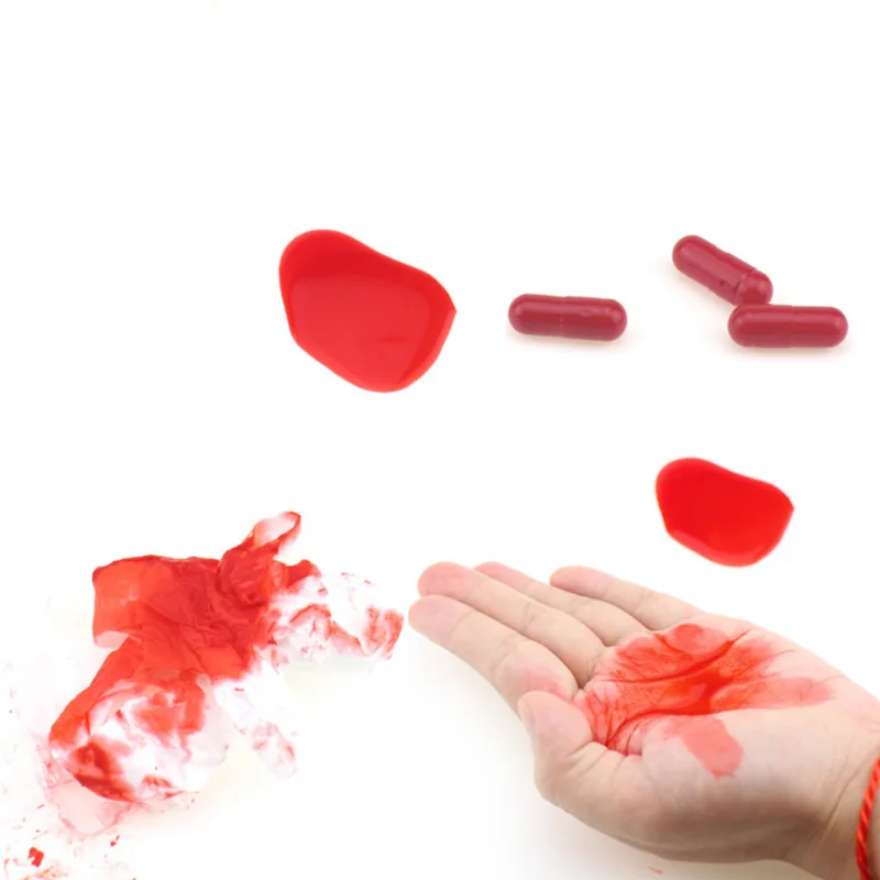 3pcs Halloween Fake Blood Pills Red Capsules Cosplay Party Horror ...
