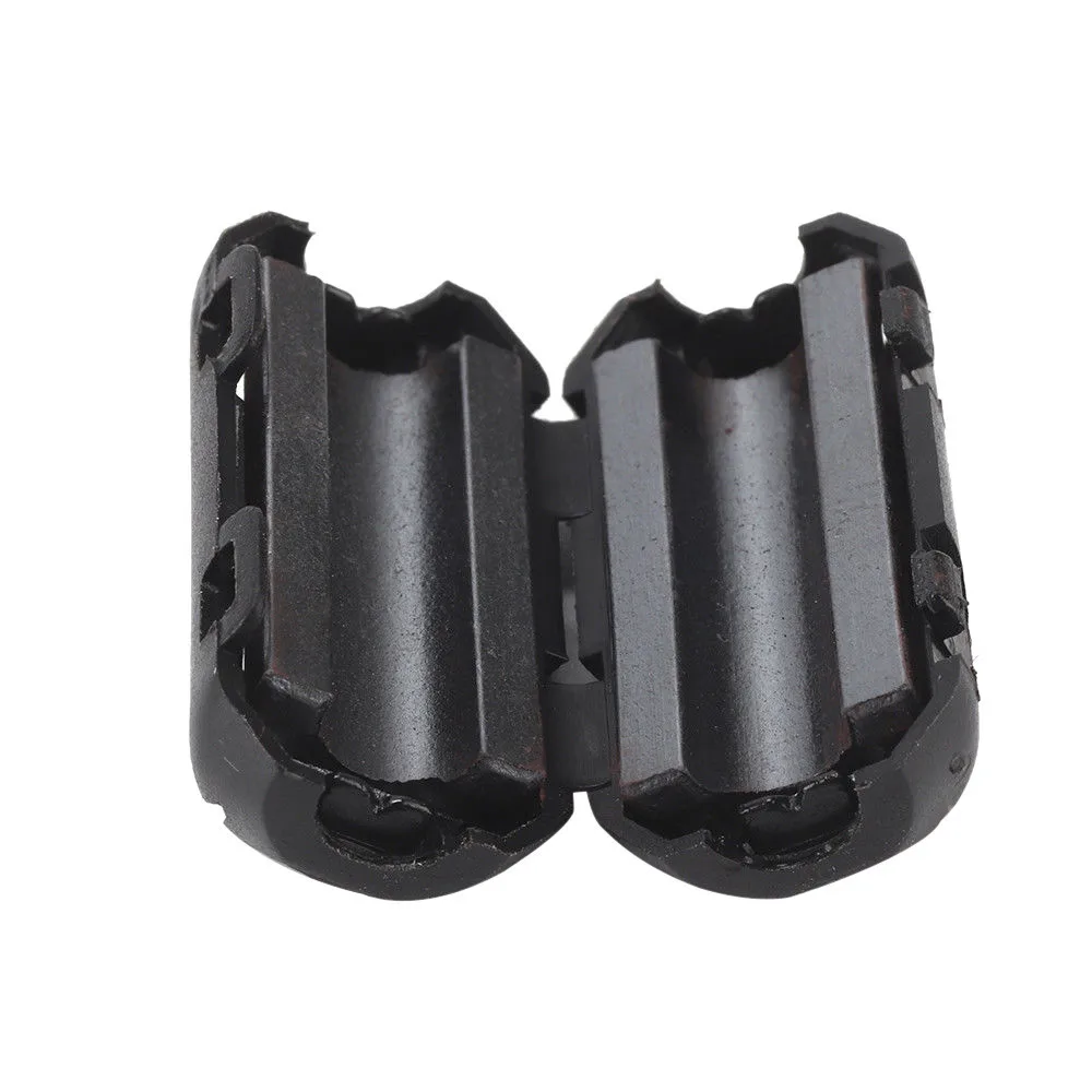10Pcs Black Clip On Clamp RFI EMI Noise Filters Ferrite Core For 5mm ...