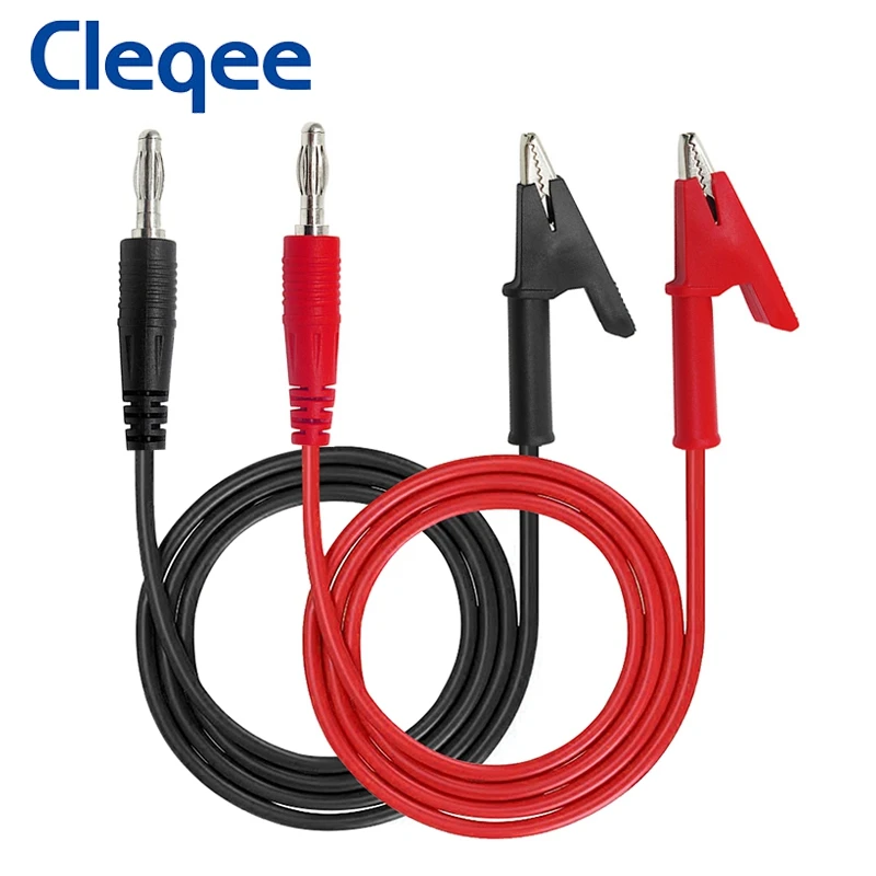 Cleqee P1040 2pcs 4mm Banana Plug To Crocodile Alligator Clip ...