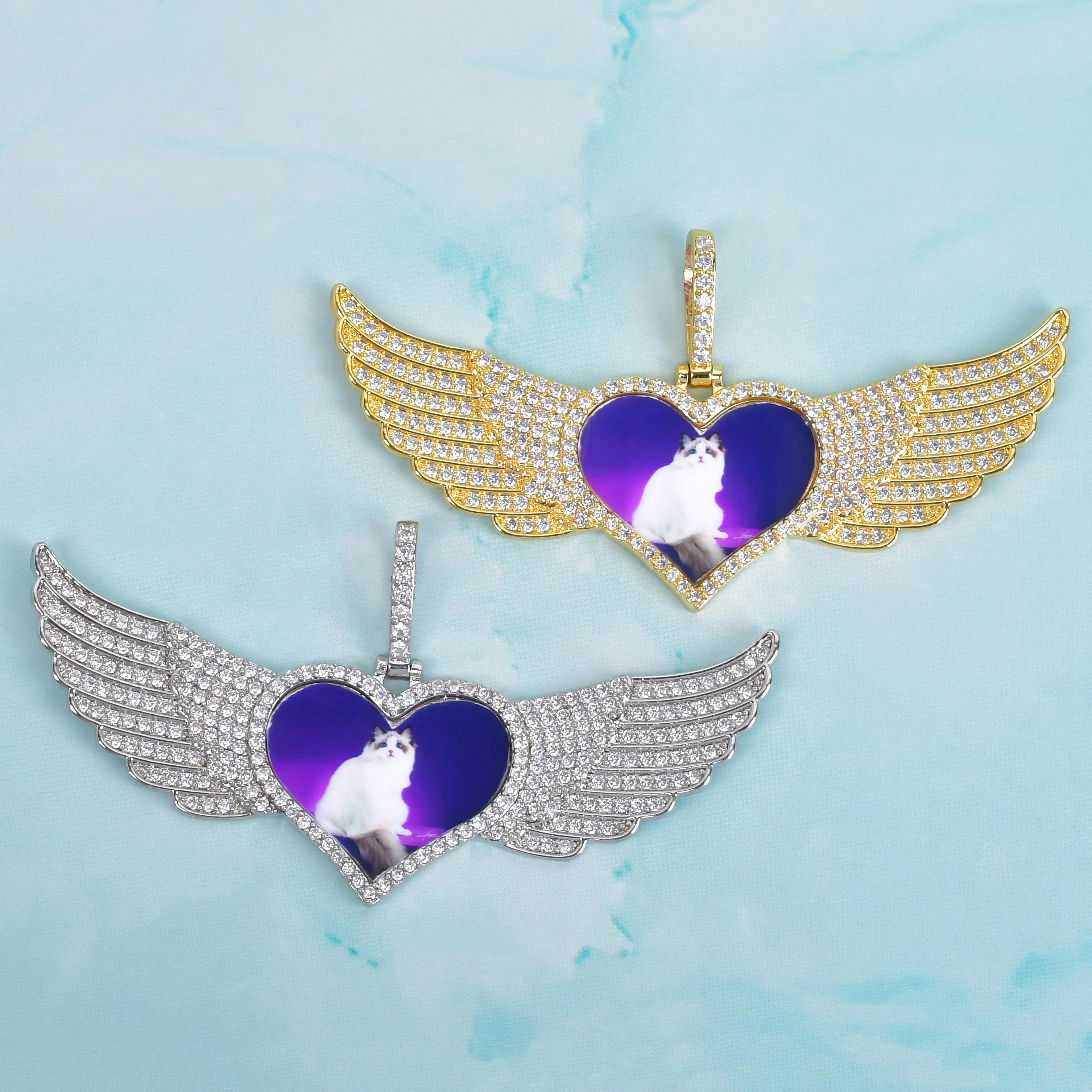 Purple Heart With Angel Wings
