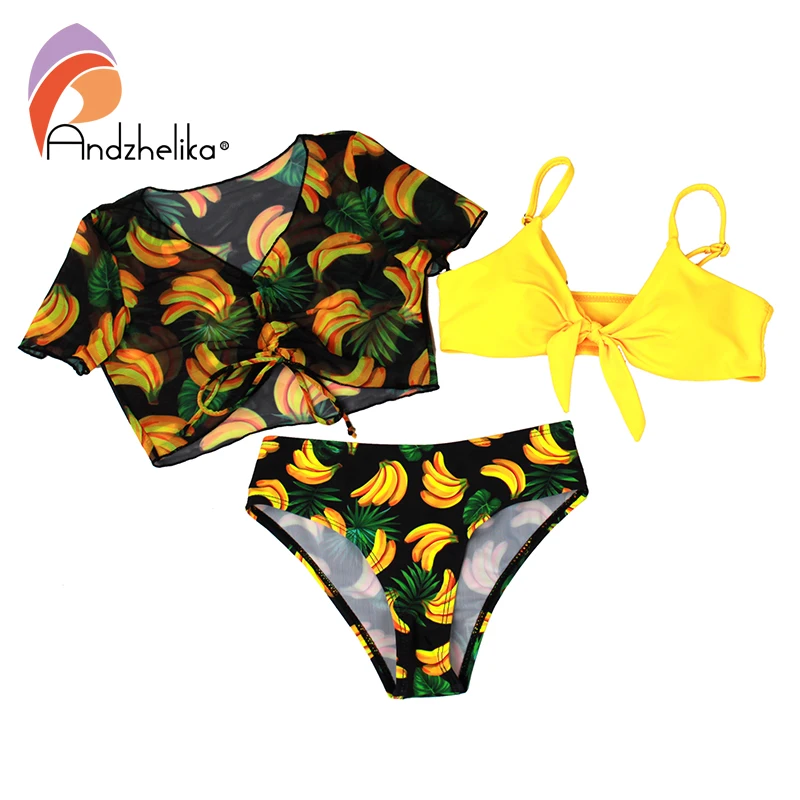 Andzhelika Children Print Swimwear Lace Up Tank Bikini Sets For Girls ...