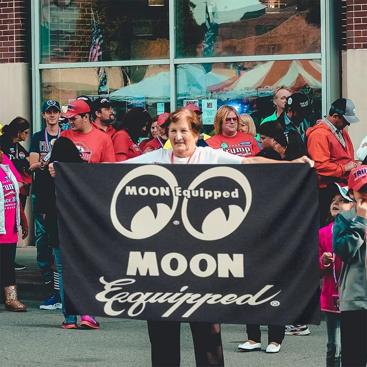 Mooneyes Moon Equipped 590 Pride Flag Printed Gift Banner Home Outdoor ...