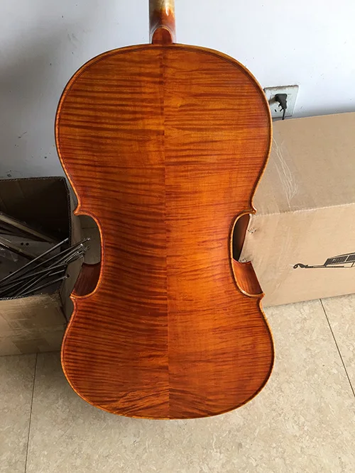 Handmade-cello-maple-4-4-3-4-solid-wood-natural-grain-cello-stringed ...