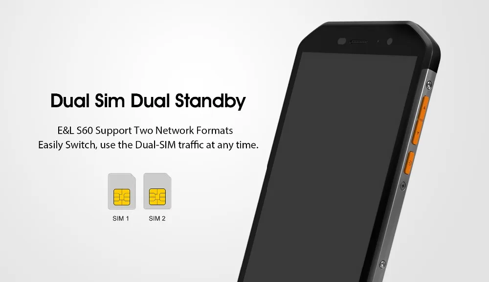 E&L S60 телефон водонепроницаемый прочный мобильный телефон 5," Full HD ips MTK6753 ...