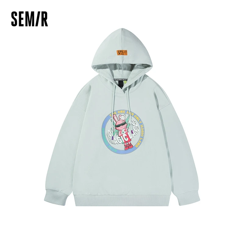 Semir 여성용 후드 스웨트 셔츠 루즈 2021 긴 소매 상의 여성용 만화 스위트 쿨 코트 봄 및 가을 신상후드티