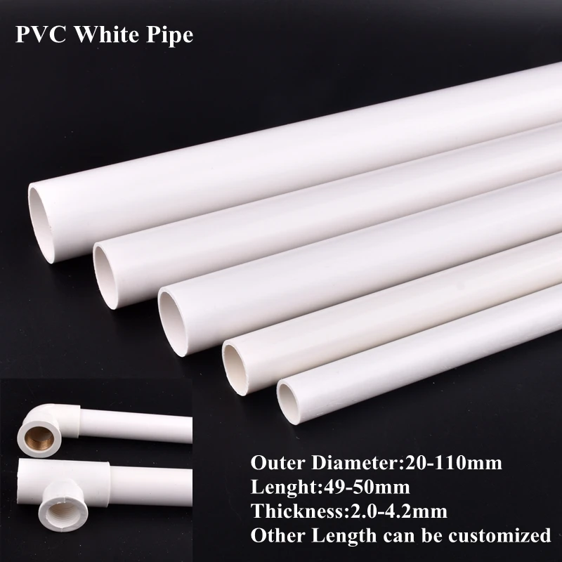 1~3pcs White 20~110mm Pvc Pipe Garden Watering Irrigation System Tube ...