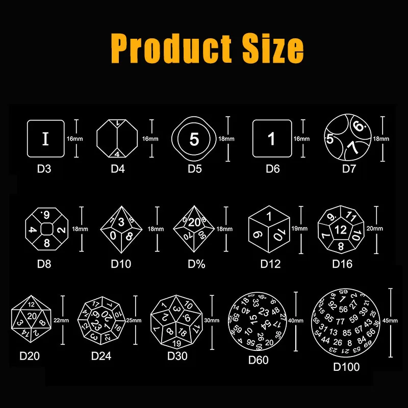 JEU DE DES,Green--Jeu de dés polyédriques noirs opaques, pour RPG D3 D4 D5 D6 D7 D8 D10 D % D12 ...