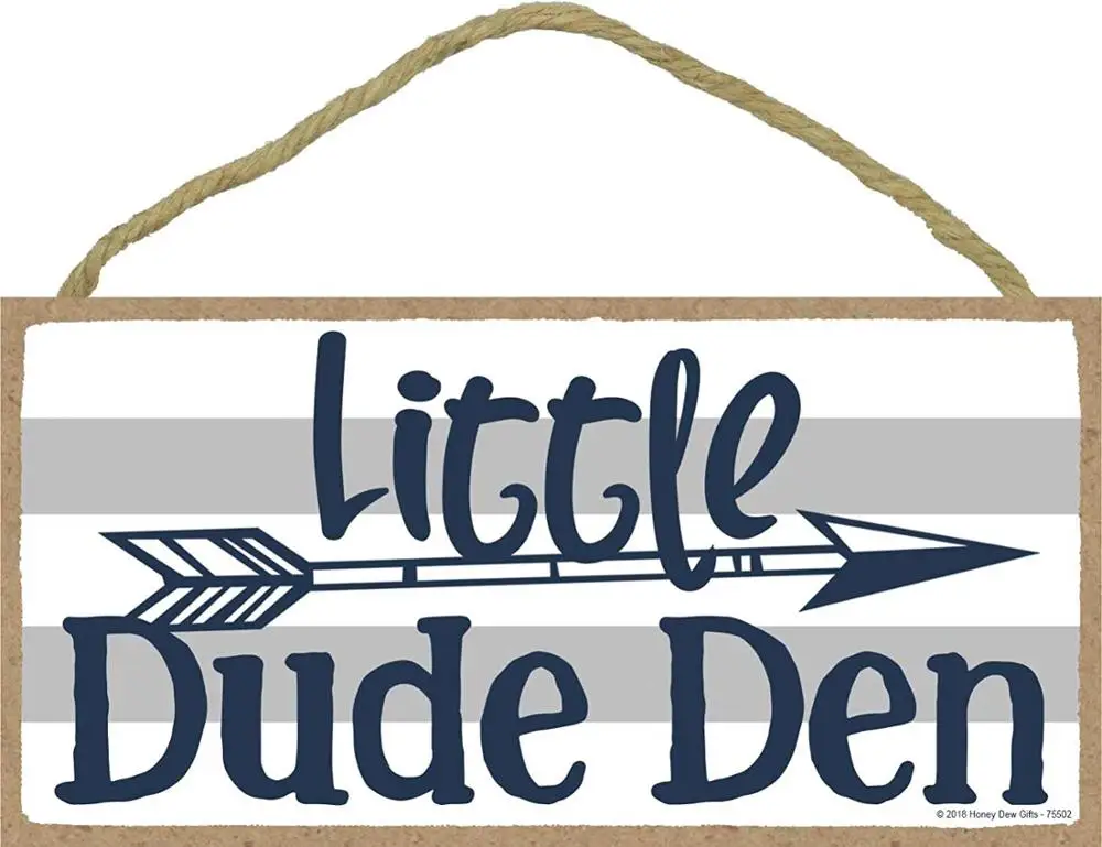 Kids Room Wood Sign Little Dude Den Wooden Plaque Signs Boys Room Wall ...