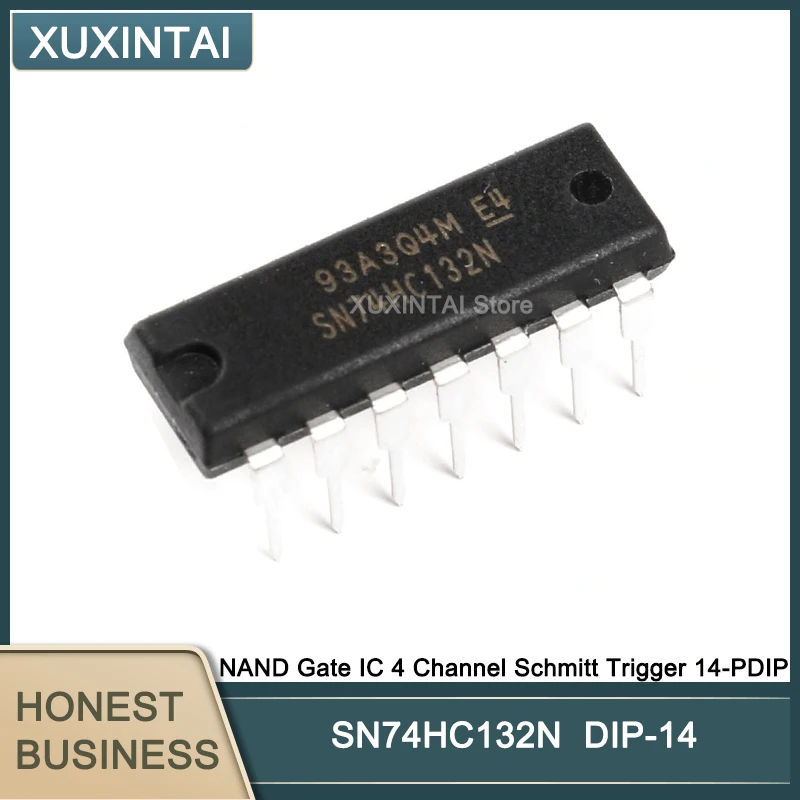 100 Pçs/lote SN74HC132N SN74HC132 14 PDIP 4 Canais Disparador de ...