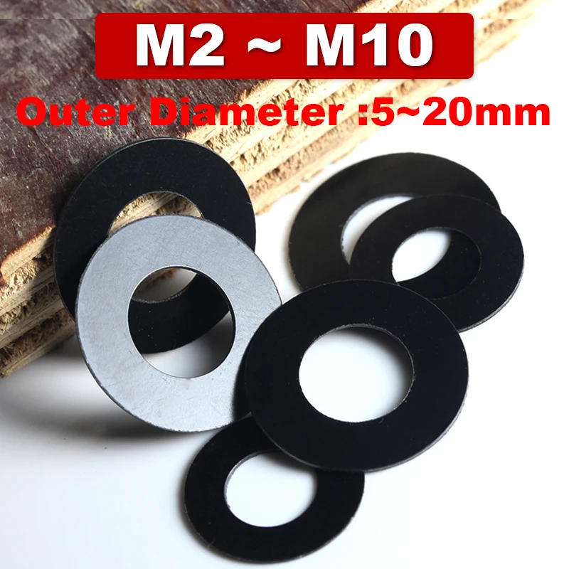 Black Pvc Ultra Thin Flat Washer Plastic M2 M2.5 M3 M4 M5 M6 M8 M10 ...