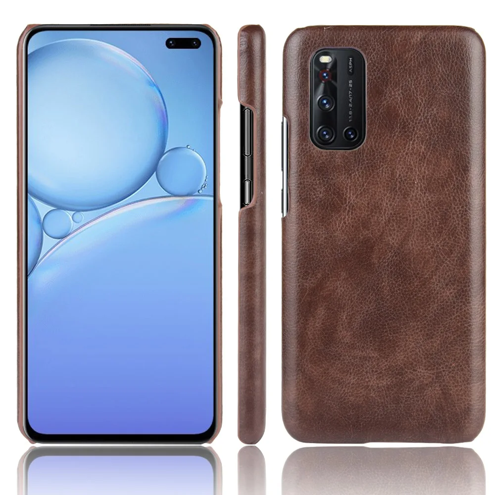 Vivo-V19-Case-vivo-V19-Retro-PU-Leather-Litchi-Pattern-Skin-PC-Hard ...