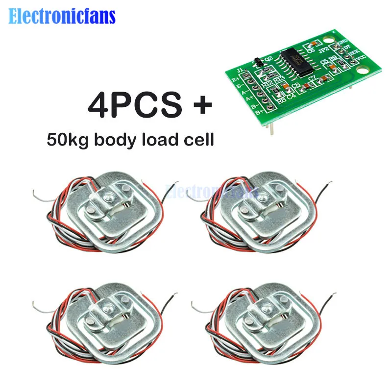 4pcs 50kg Human Scale Load Cell Weight Sensors+hx711 Ad Module Body ...