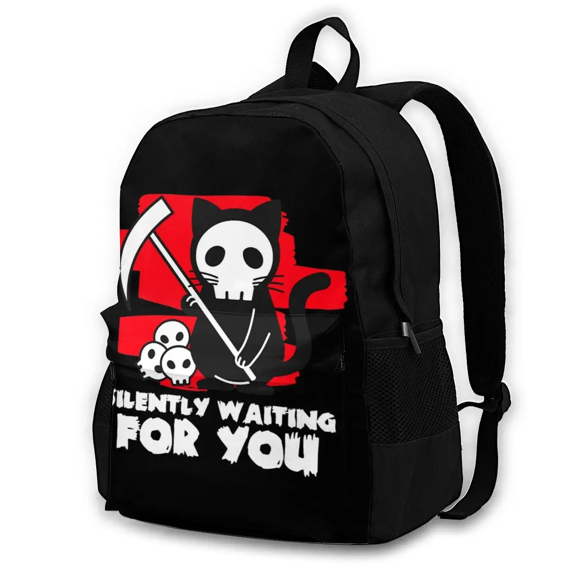 Cute Grim Reaper Cat Backpacks Silently Wait Creepy Stylish Polyester ...