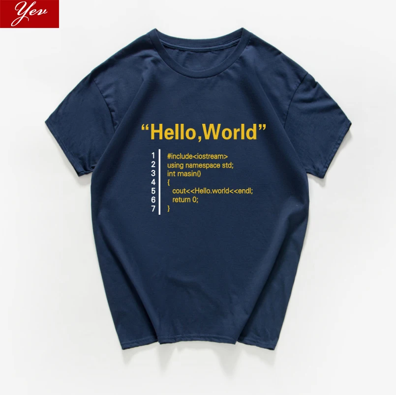 Hello-world-t-shirt-homme-estival-et-d-contract-en-coton-avec-graphique ...