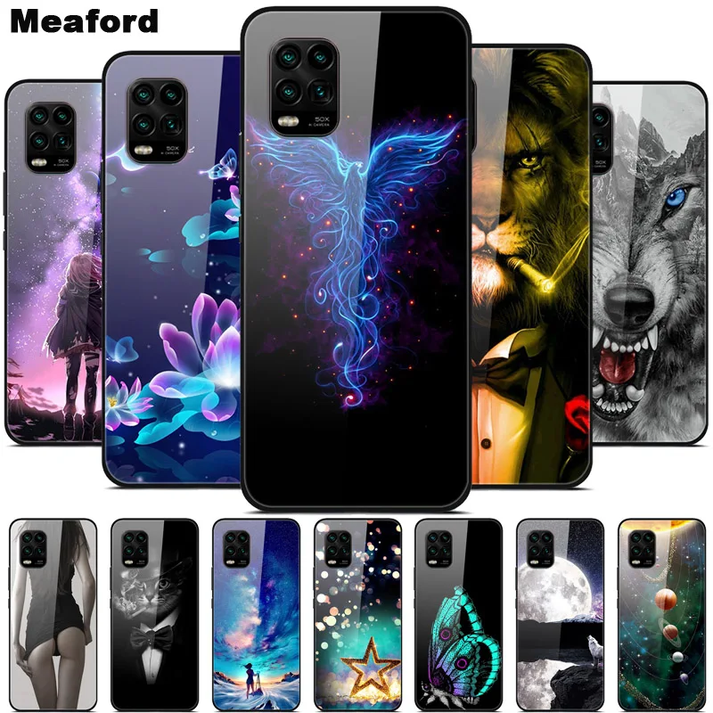 For-Xiaomi-Mi-10-Lite-5G-Case-Tempered-Glass-Hard-Back-Cover-For-Xiaomi ...