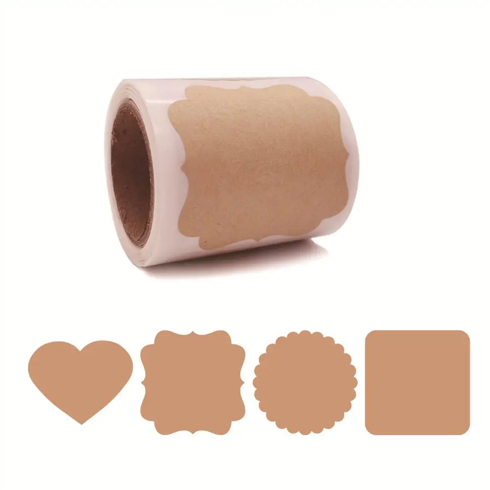 150pcs 5x7.5cm New Shapes Kraft Paper Label Bottle Sticker Seal Paper ...