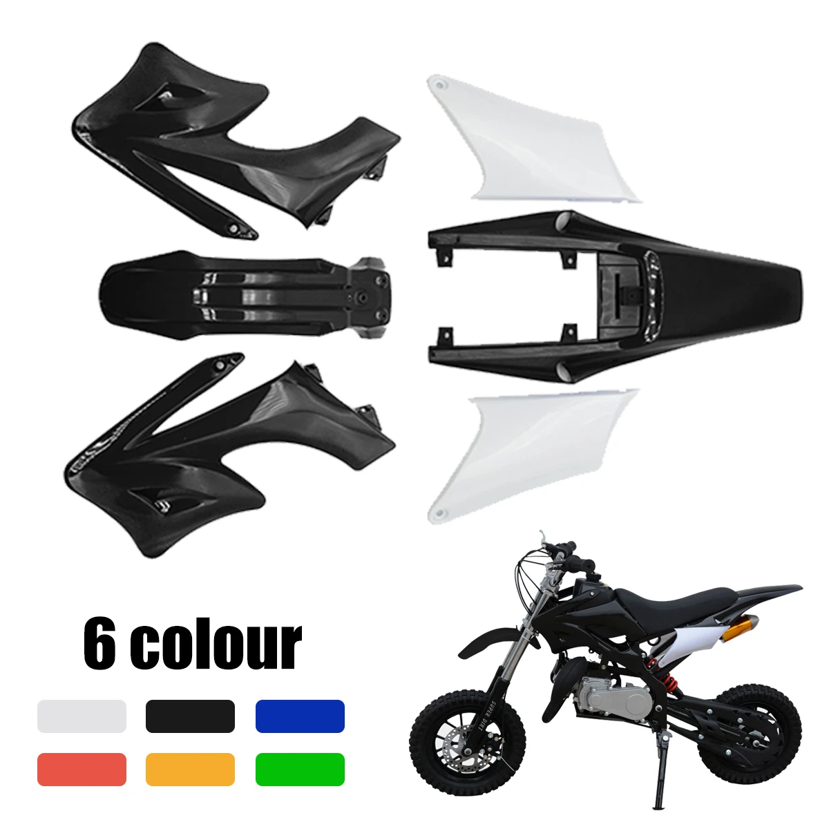 Pieces High Strength Plastic Fender Fairing Body Kits For 110cc 125cc ...