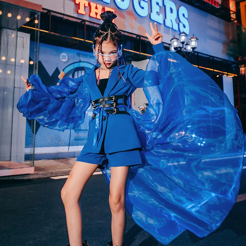 Modern Catwalk Show Stage Performance Costumes Girls Hip Hop Gauze ...