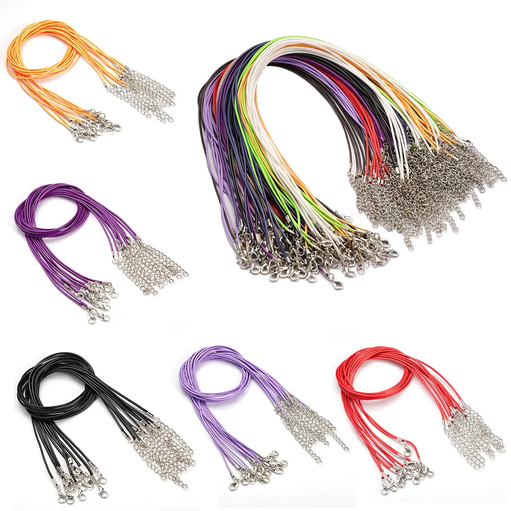 10-20pcs-45cm-5cm-Lobster-Clasp-String-Cord-Real-Leather-Adjustable ...