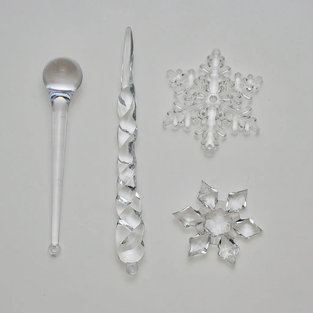 40 шт., снежинка, сосулька, рождественские украшения, новогодние ...