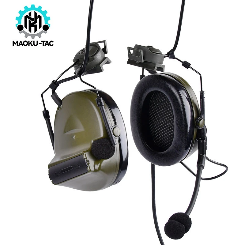 Tactical Hunting Shooting Headsets Adapt To The Helmet Side Rail Groove ...