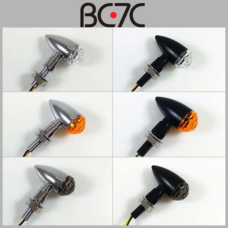Motorcycle Mini Bullet Turn Signal Led Blinker Lights Amber Flashing ...