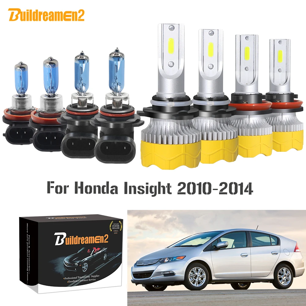 Buildreamen2 4 X Car Headlight High Low Beam Auto LED Halogen Bulb ...