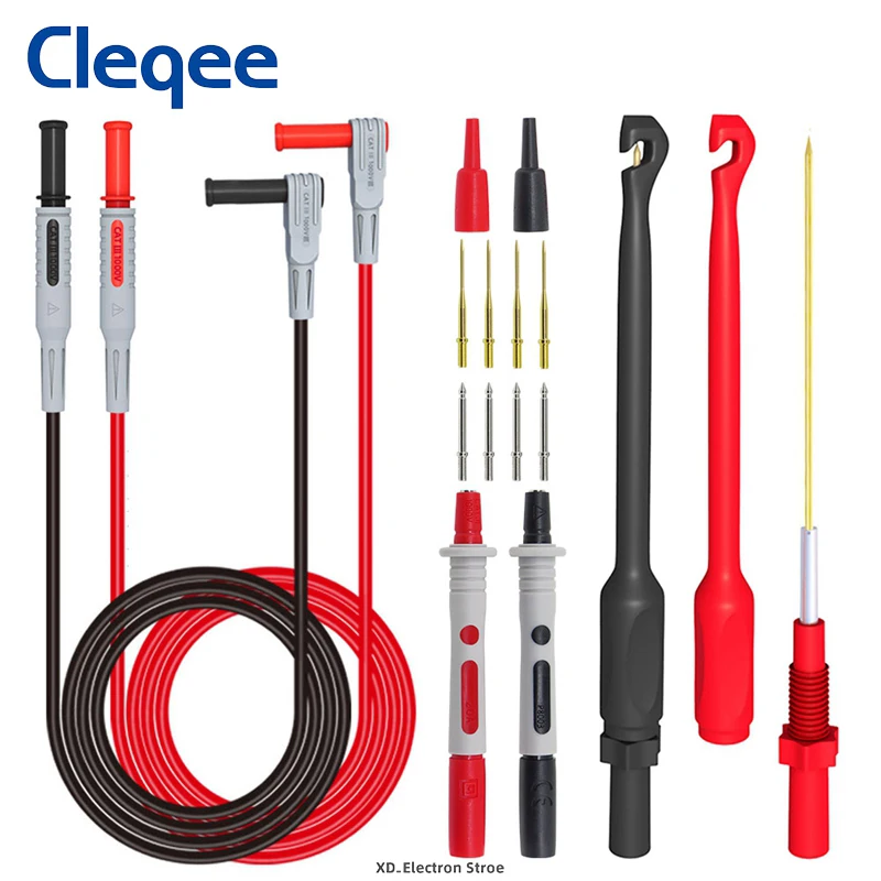 Cleqee P1033B Multimeter Test Probes Leads Kit with Wire Piercing ...