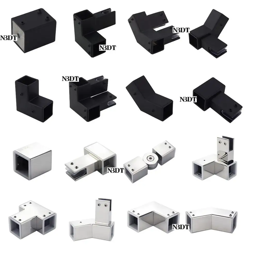 25*25mm Square Tube Hanging Clamp 304 Stainless Steel Shiny Matte Black ...