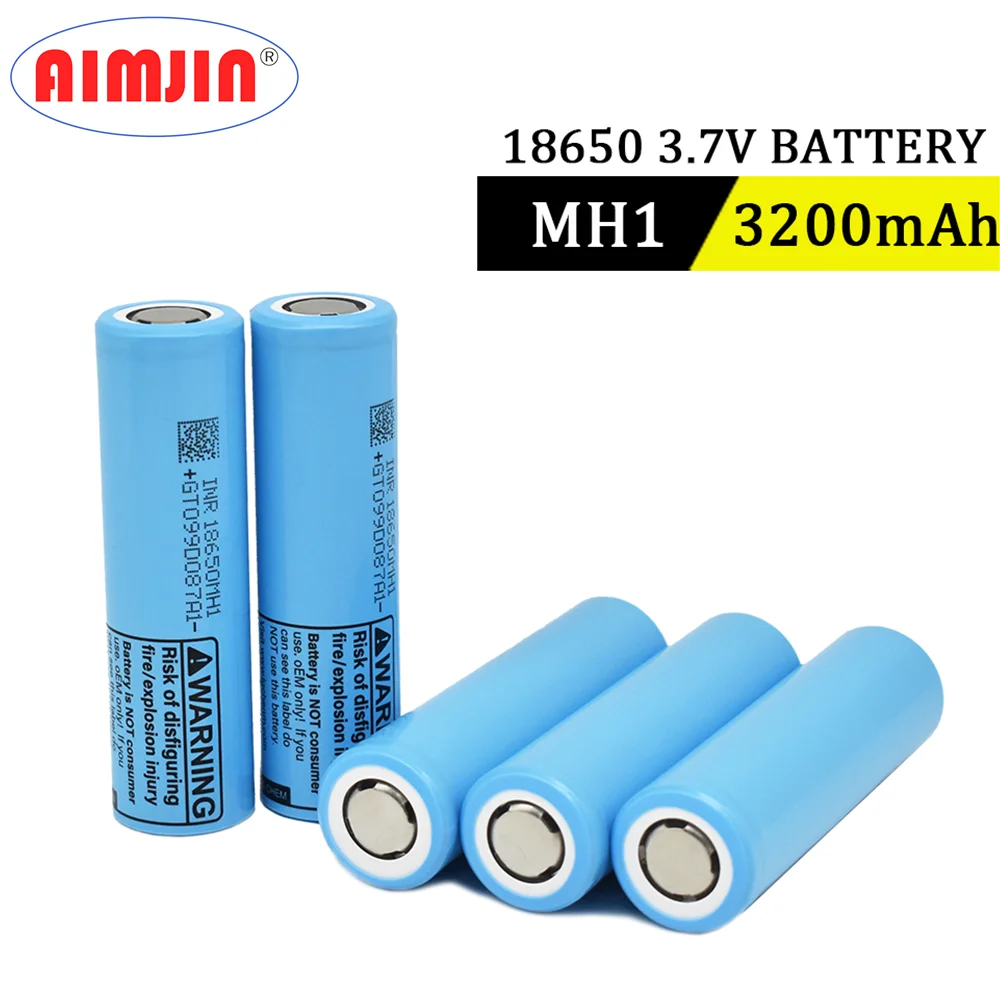 100% Original 3.7V 18650 MH1 3200mah Lithium Rechargeable Battery For ...