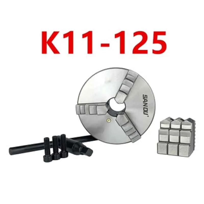Sanou-Lathe-Chuck-K11-125-Three-Jaw-Self-Centering-Chuck-125mm-Scroll ...