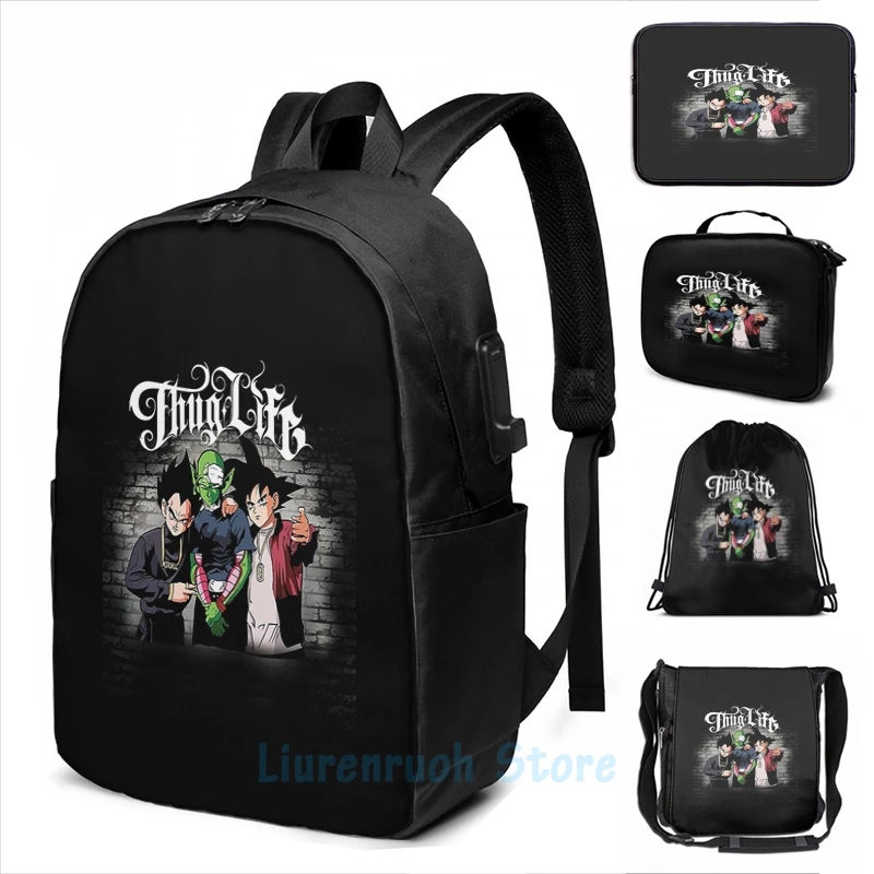 Mens Black Thug Life Packpack - seensociety.com