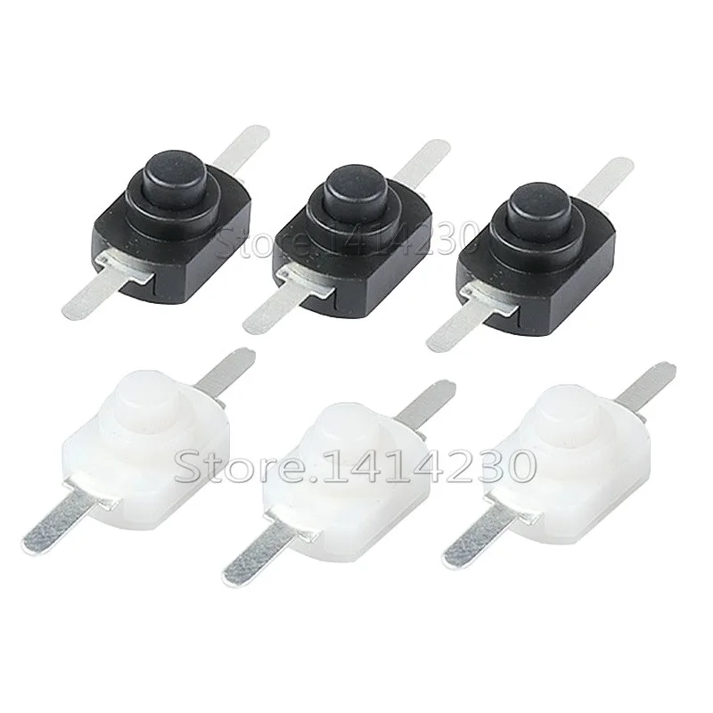 100pcs 12*8mm Dc 30v 1a Black And White On Off Mini Push Button Switch ...