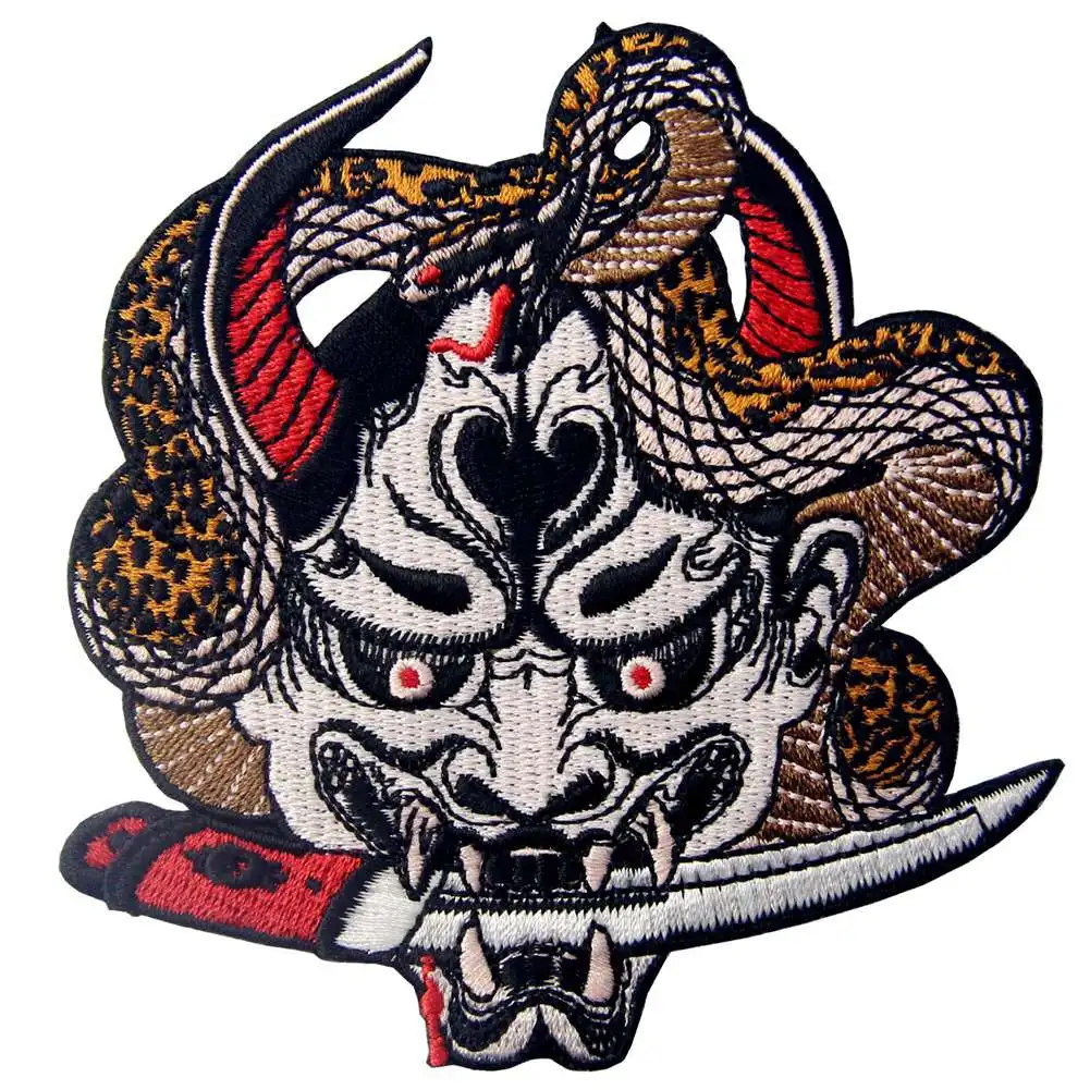 Embroidery-Embroidered-Tactical-Patch-For-Hat-Hannya-Oni-Mask-Ceo ...