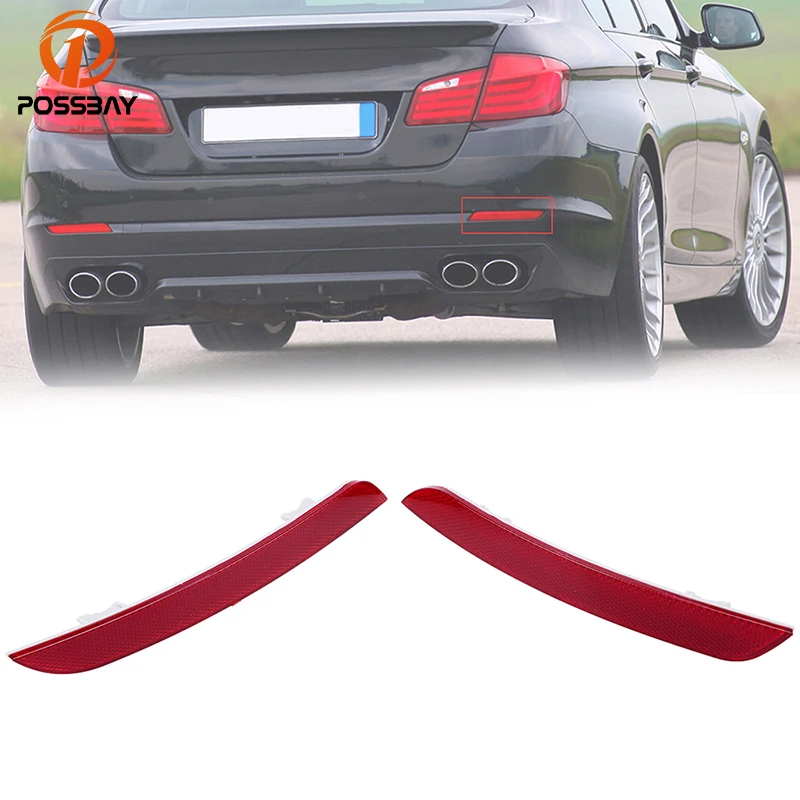 POSSBAY Red Rear Bumper Reflector for BMW 5 Series F10 F18 Sedan 2010 ...