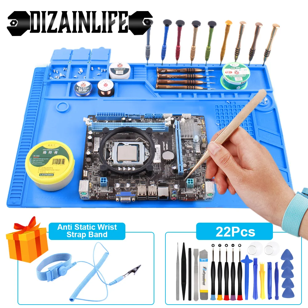 ESD Heat Insulation Working Mat Computer Repair Mat Soldering Station ...